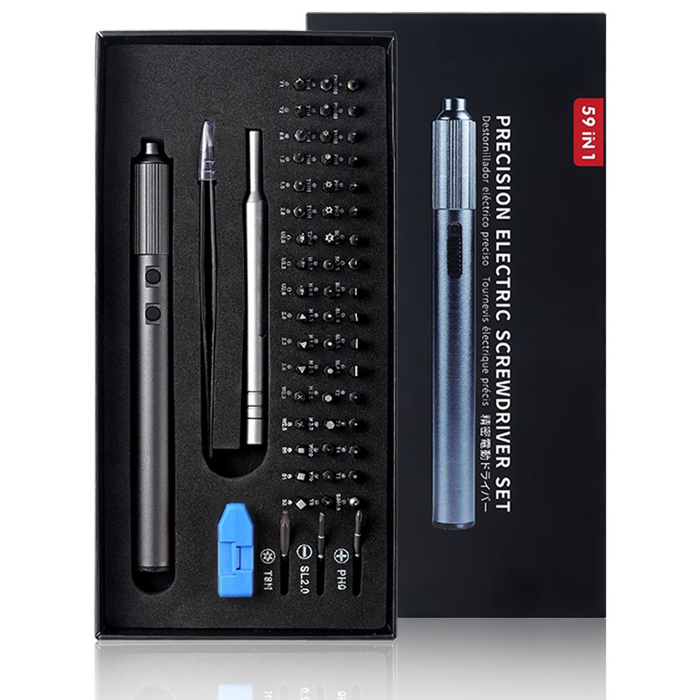 Tournevis électrique 59 en 1, mini tournevis de précision rechargeable ...