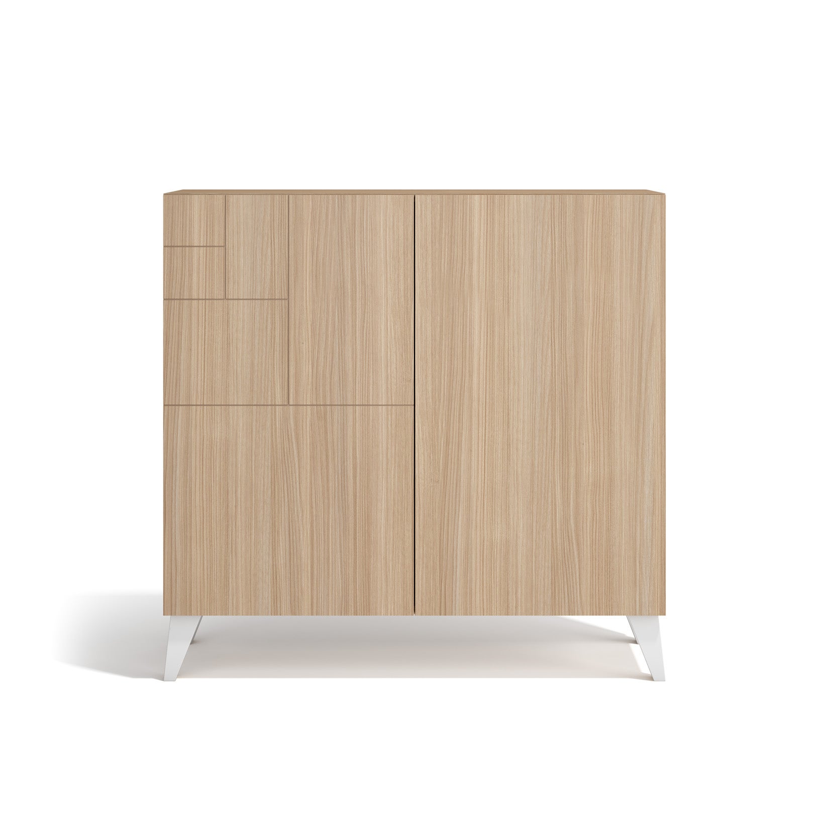 Scarpiera in melamina con gambe in faggio, modello Bergen, colore noce ...