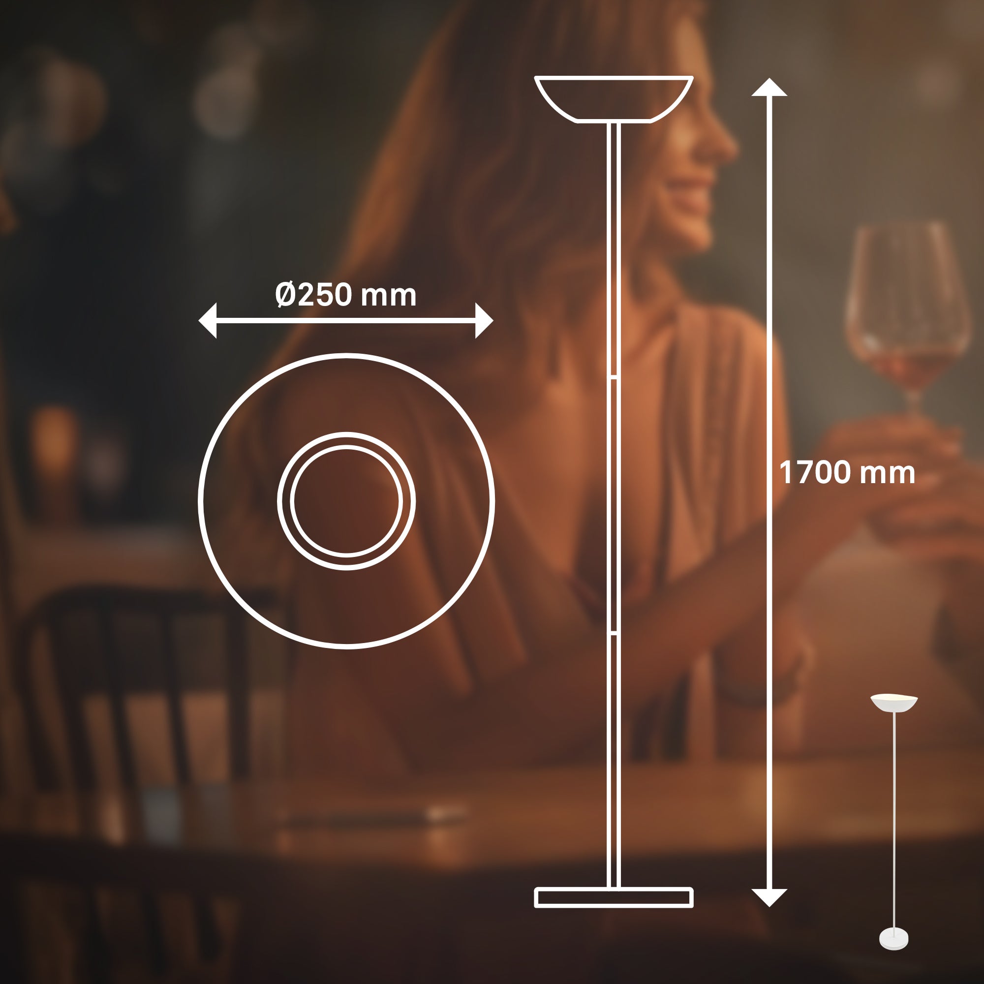 BRILO - Floor lamp - 1500016 - incl. Touchdimmer - 8W - 780lm - 2700K ...