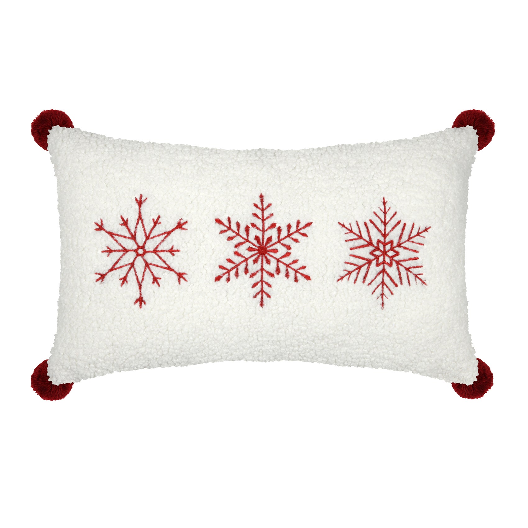 Coussin flocons montagne en bouclette - Rouge - 30x50 cm - Polyester ...