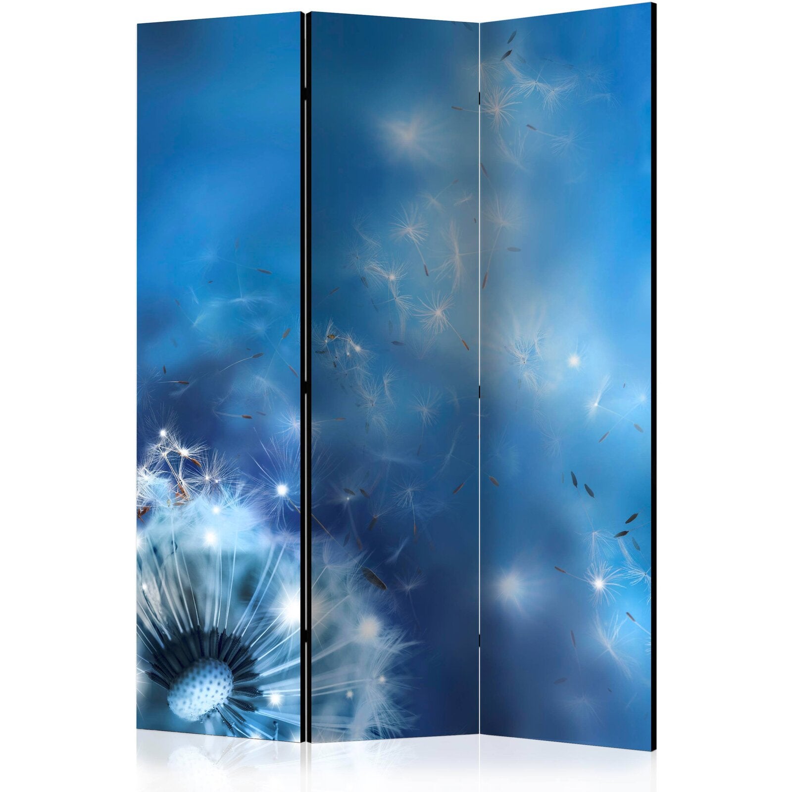 Paravent Décoratif Élégance Florale et Lumière Zen 135 x 172 cm Bleu et ...