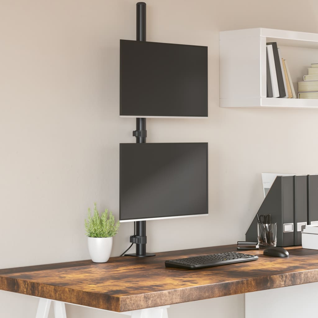 Maison Exclusive - Support de moniteur double noir acier VESA 75/100 mm ...