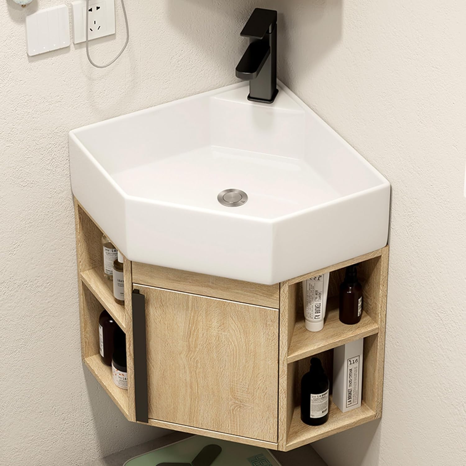 Meuble-lavabo de salle de bain avec lavabo à poser, meuble-lavabo d ...