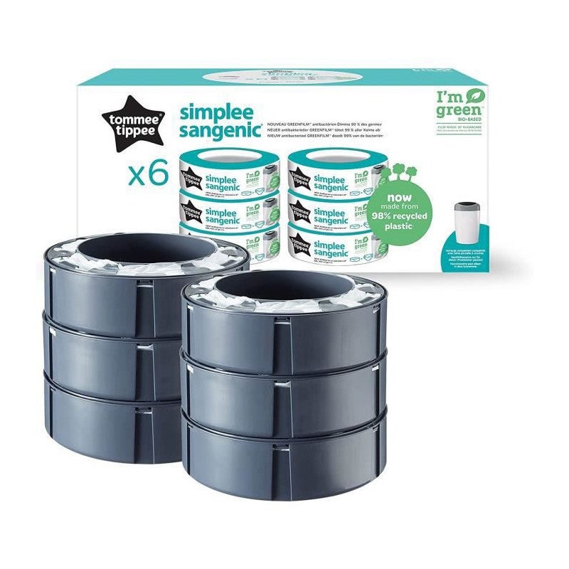 TOMMEE TIPPEE Lot de 6 Recharges de Poubelle a Couches pour Simplee ...