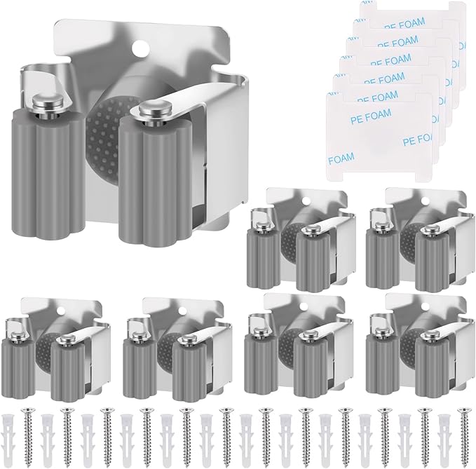 Support Balai Mural à Franges, 6 Pièces Accroche Balai Mural, à Usage ...