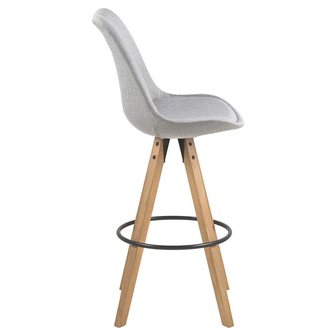 Dima tabouret de bar tissu gris. | Leroy Merlin