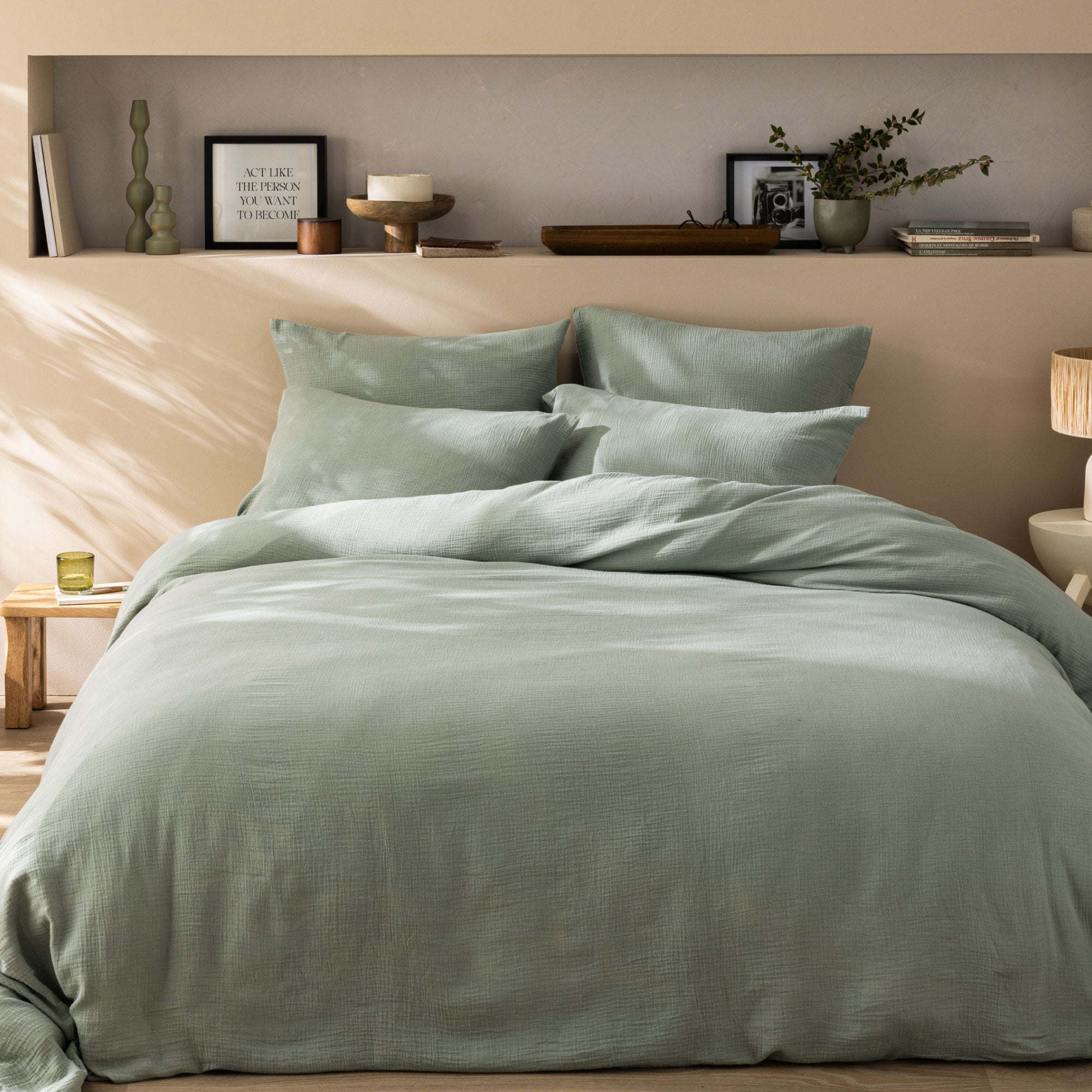 Parure de lit unie en coton, GAZE DE COTON | Leroy Merlin