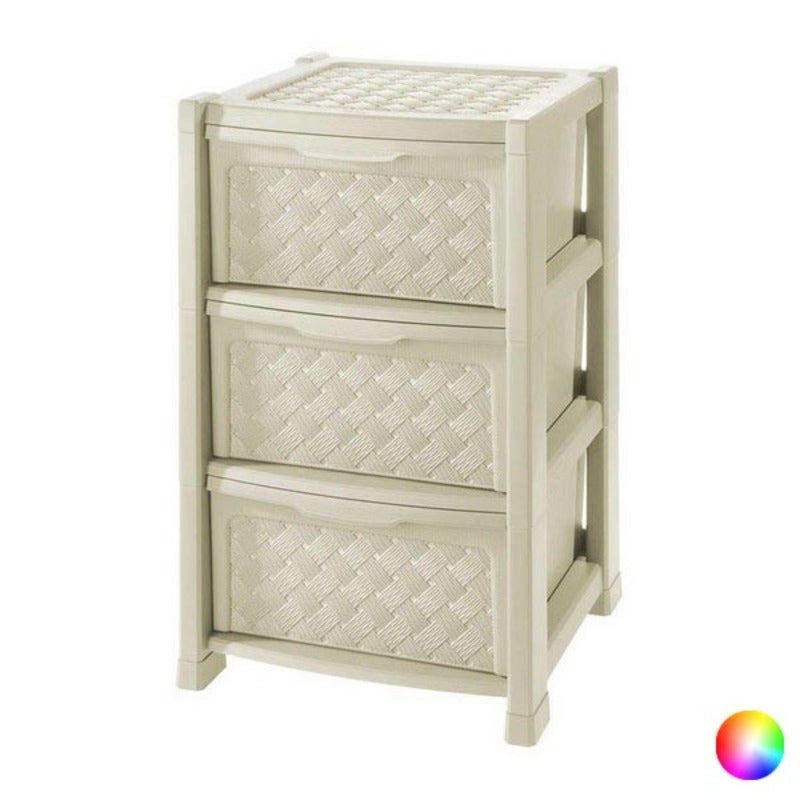 Cassettiera Tontarelli Plastica 3 Cassetti (38,5 x 39 x 63,5 cm) Bianco ...