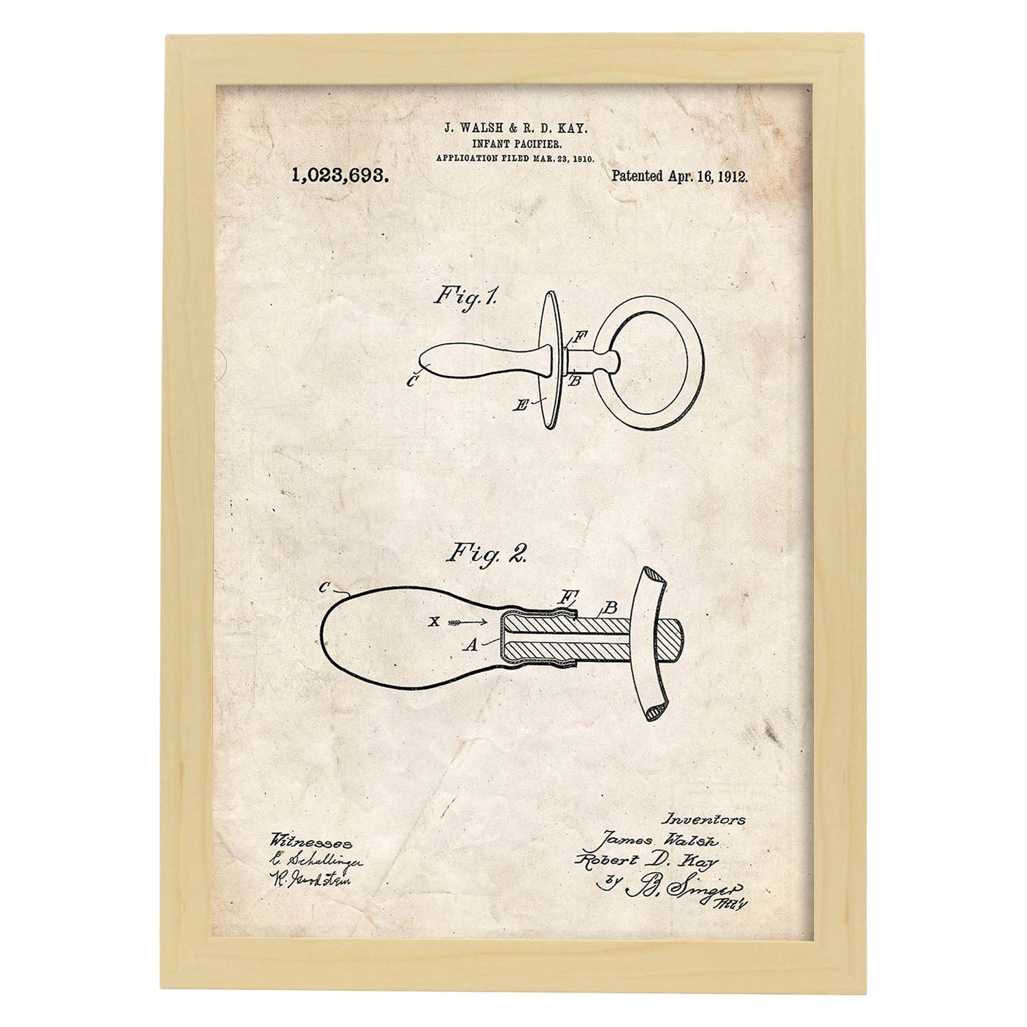 Chupete Patent Affiche 2. Perte Avec Une Conception De Brevet Ancienne ...