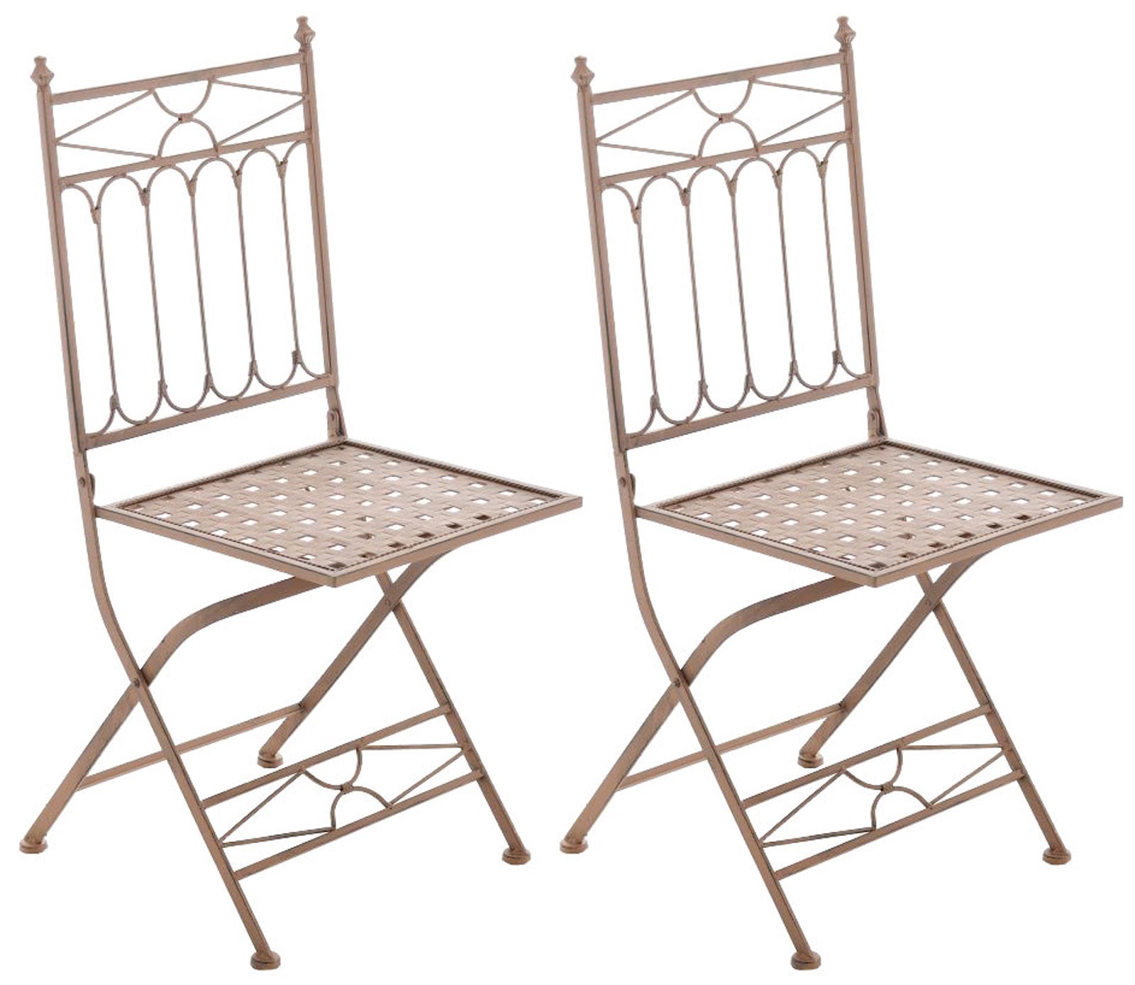 Lot de 2 chaises pliable de jardin terrasse balcon design rustique en ...