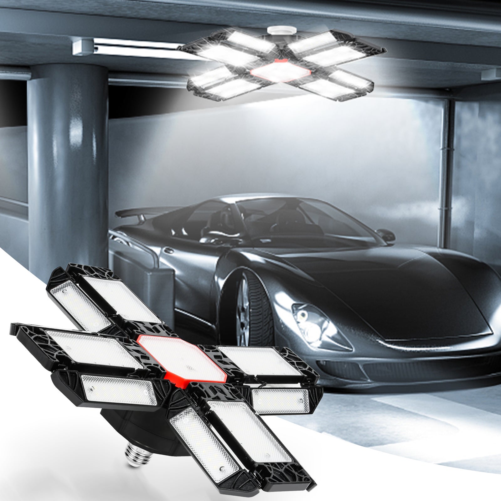 Éclairage led garage Lampe de garage LED 200W Panneau d'atelier Lumière ...