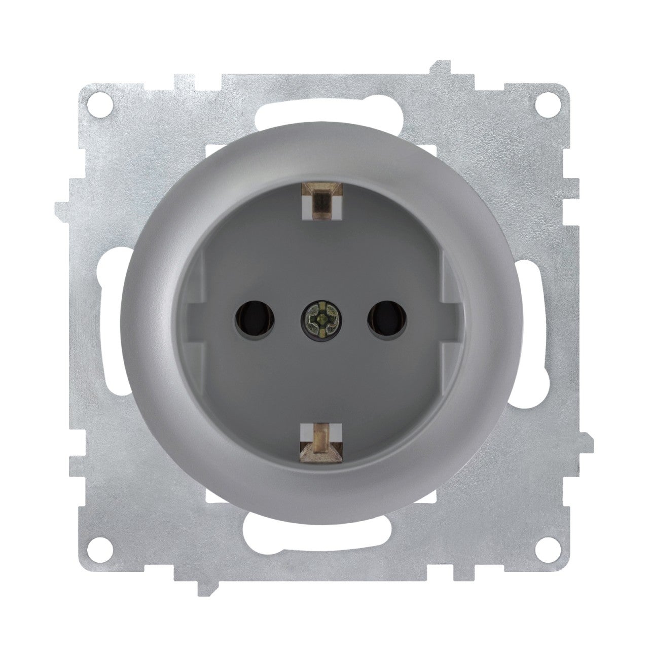 Prise avec terre, protection enfant, bornes à vis-"Gris" | Leroy Merlin