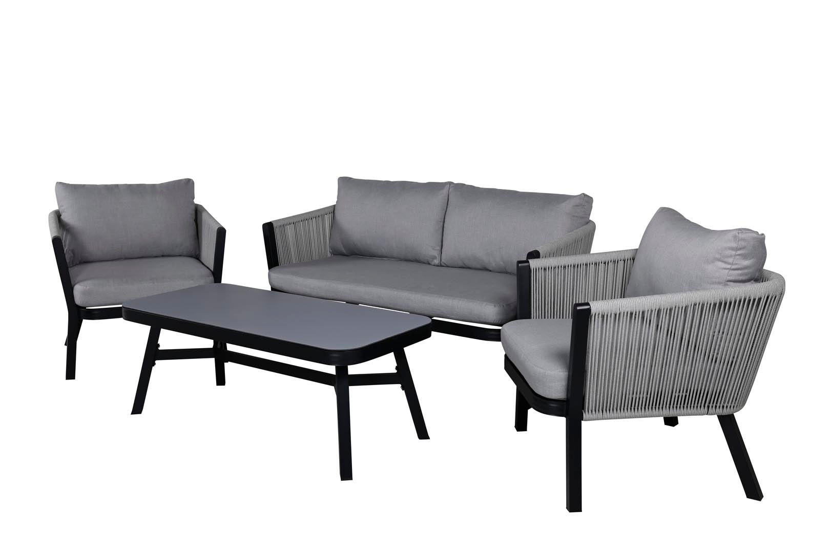 Virya set de jardin 4 parties noir, gris. | Leroy Merlin