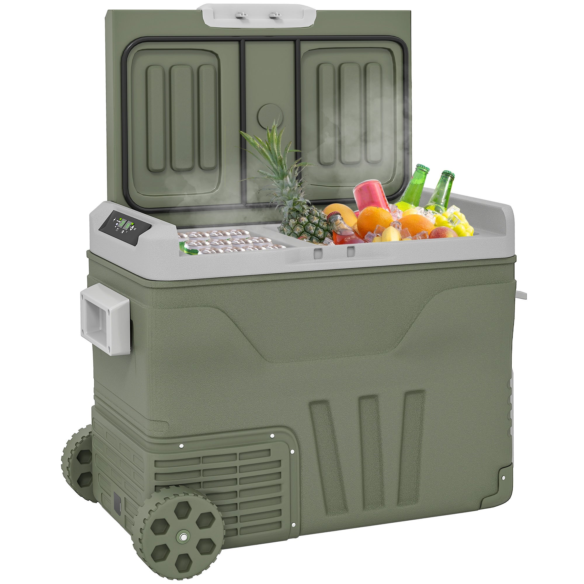 Nevera Portátil Outsunny Plástico, Aluminio Verde 64.5x43.5x53 cm ...
