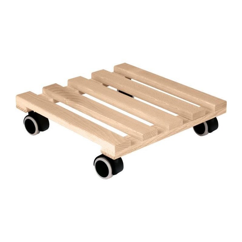 EDA Support a roulettes carré 29 x 29 cm en Bois - 4 roulettes - 29 x ...
