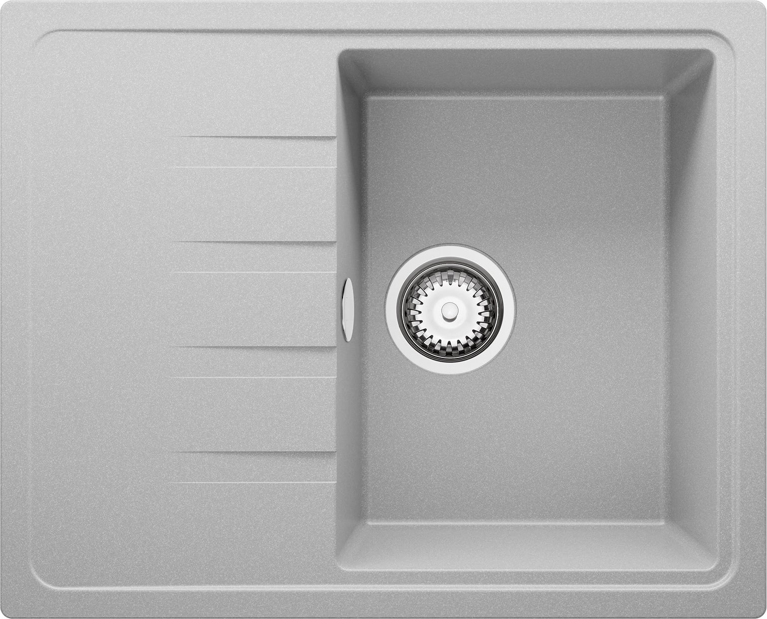 Evier Cuisine en Granit Gris 62x50cm, Lavabo 1 bac + Kit de Vidage ...