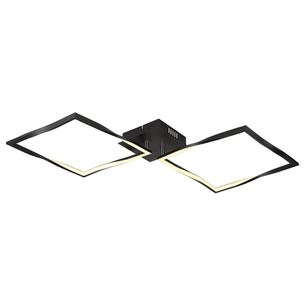 Lámpara de techo LED semiempotrada integrada, color negro mate, 2 LED ...