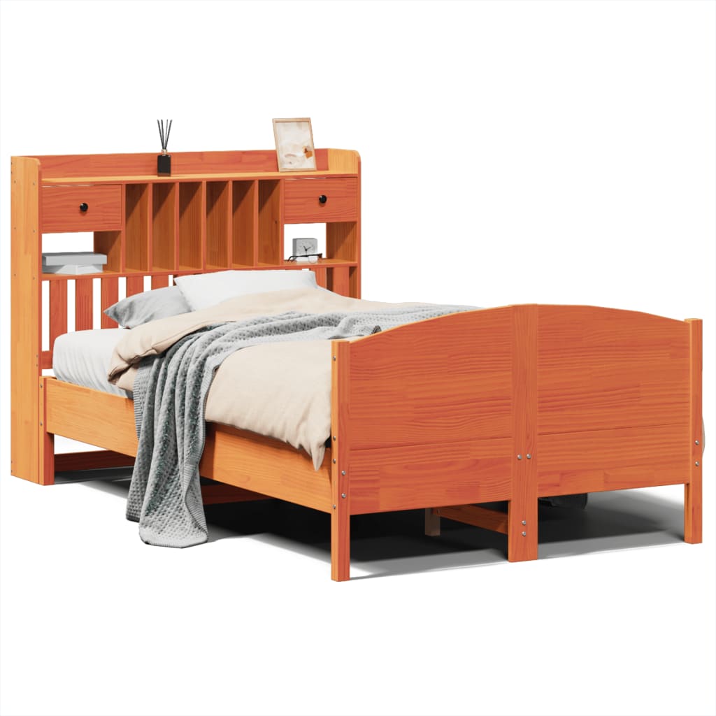 Cama matrimonial | Cama para adultos | Cama con estantería sin colchón ...