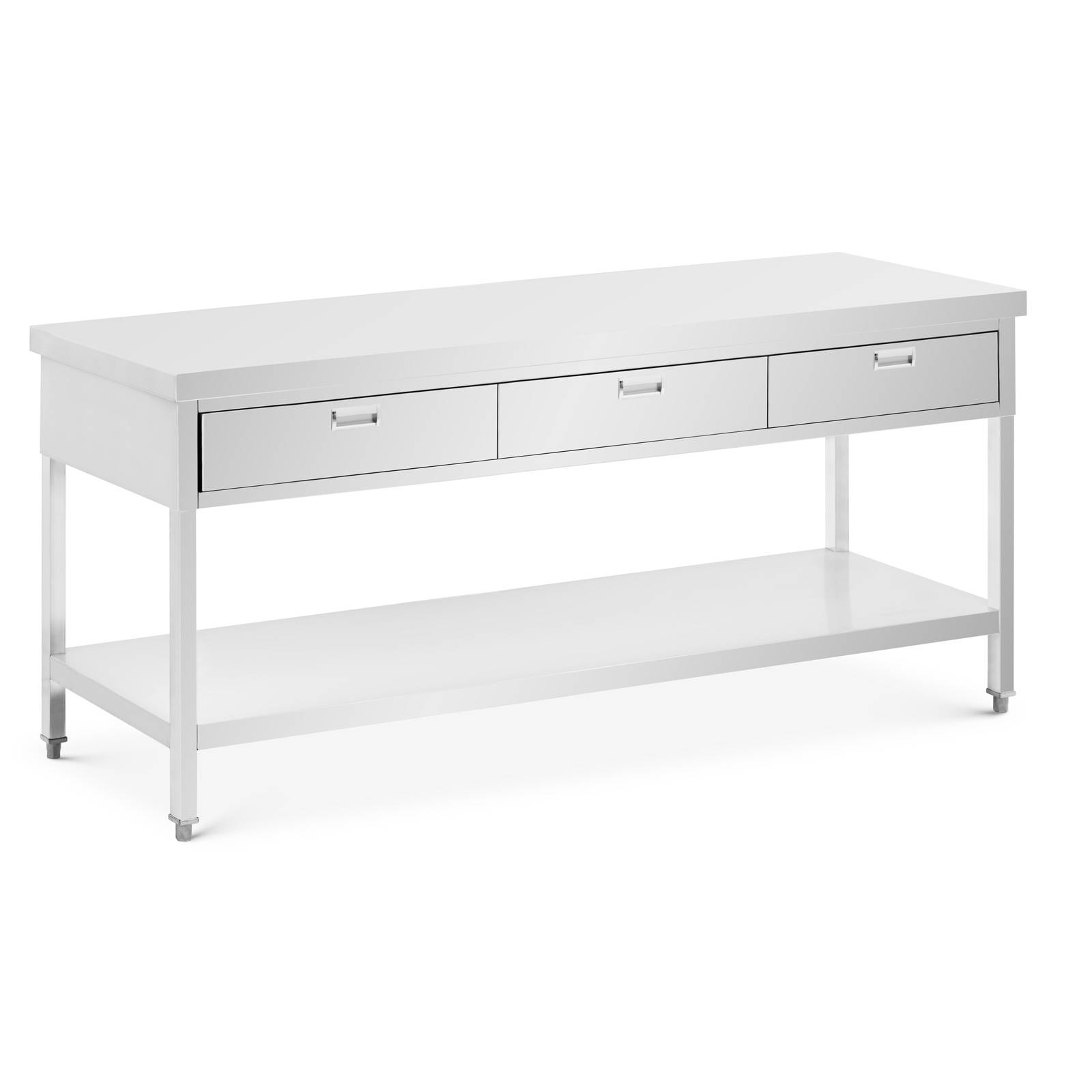 Table de travail en inox - 200 x 60 cm - 436 kg - 3 tiroirs - Royal ...