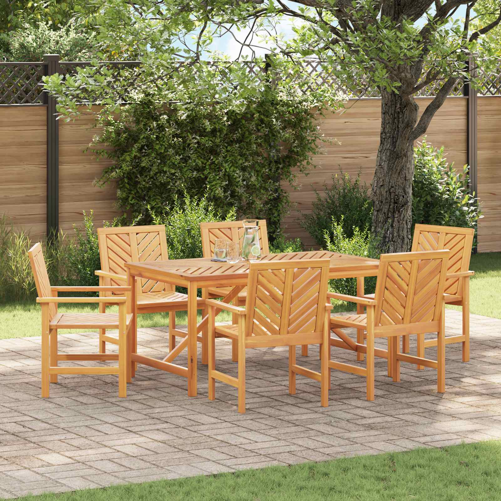 Silla de comedor 6 pcs Natural Madera de Acacia Sólida | Leroy Merlin
