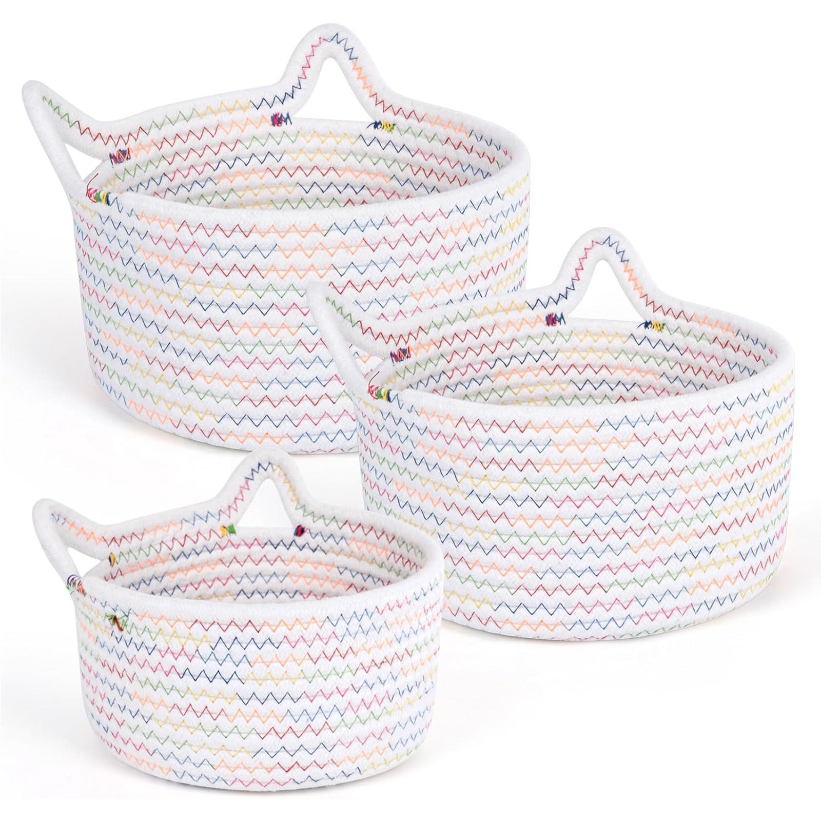 Ensemble de 3 paniers de rangement divers, paniers de rangement tissés ...