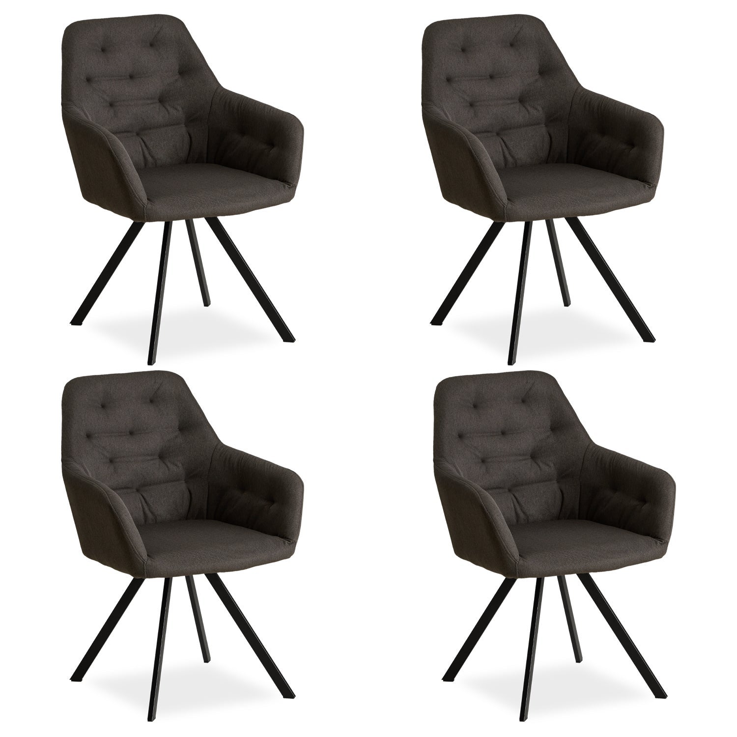 Lot de 4 chaises de salle à manger salon avec revêtement confortable ...