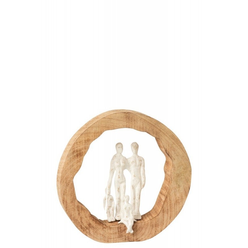 Familia en madera natural redonda 27 x 8 x 27 cm | Leroy Merlin