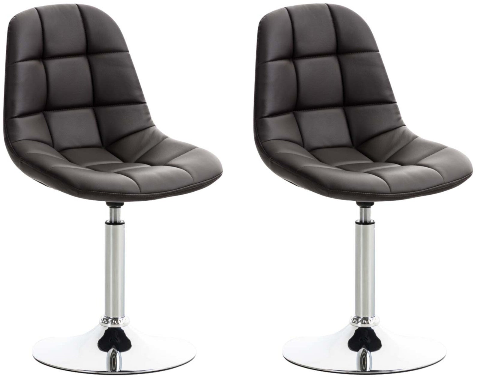 Set de 2 sillas Lounge Emil en polipiel Marrón | Leroy Merlin