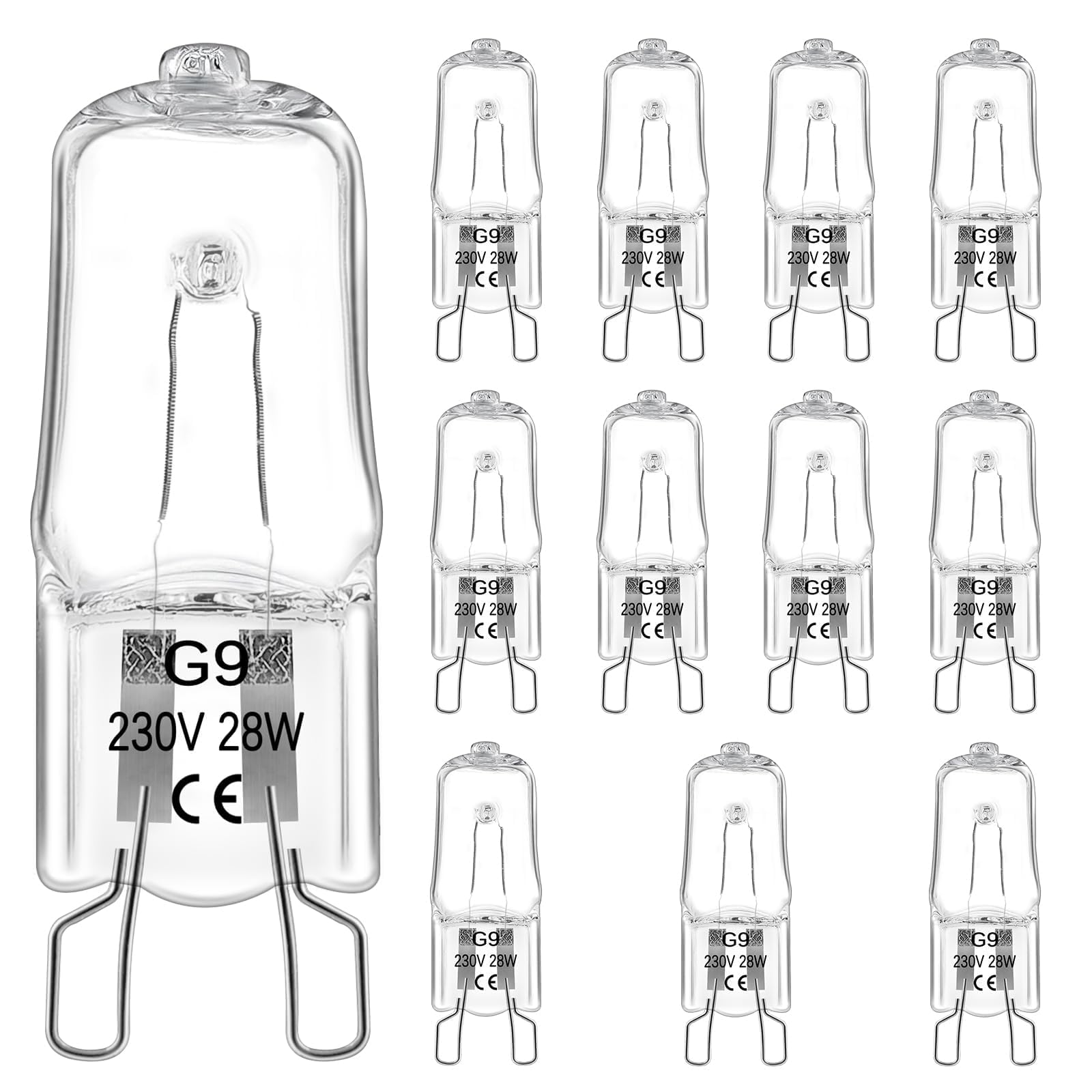 12 Pièces Ampoule Halogène G9 28w 230V, Ampoule G9 Dimmable Blanc Chaud ...