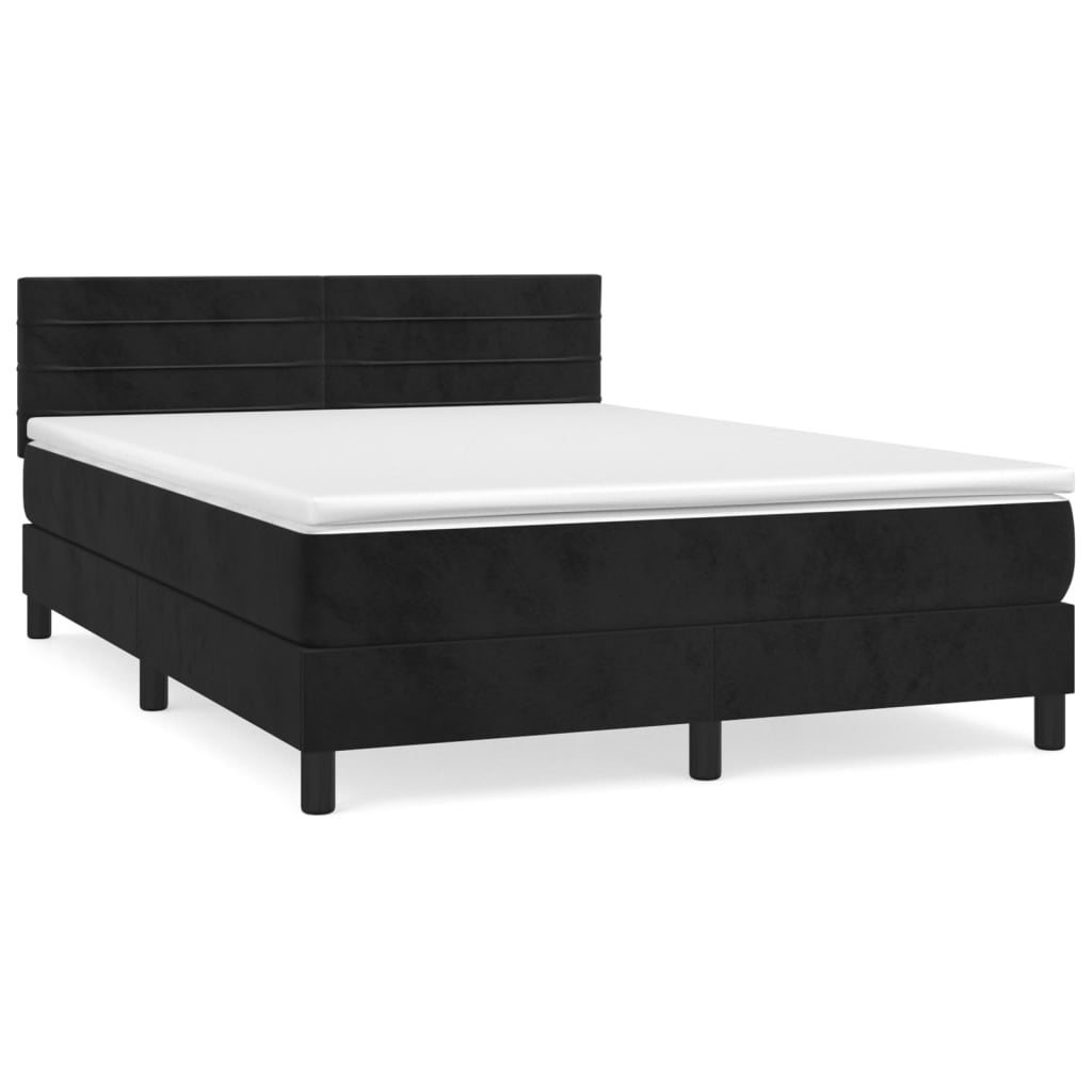 Lit double | Lit adulte | Sommier à lattes de lit avec matelas Noir ...