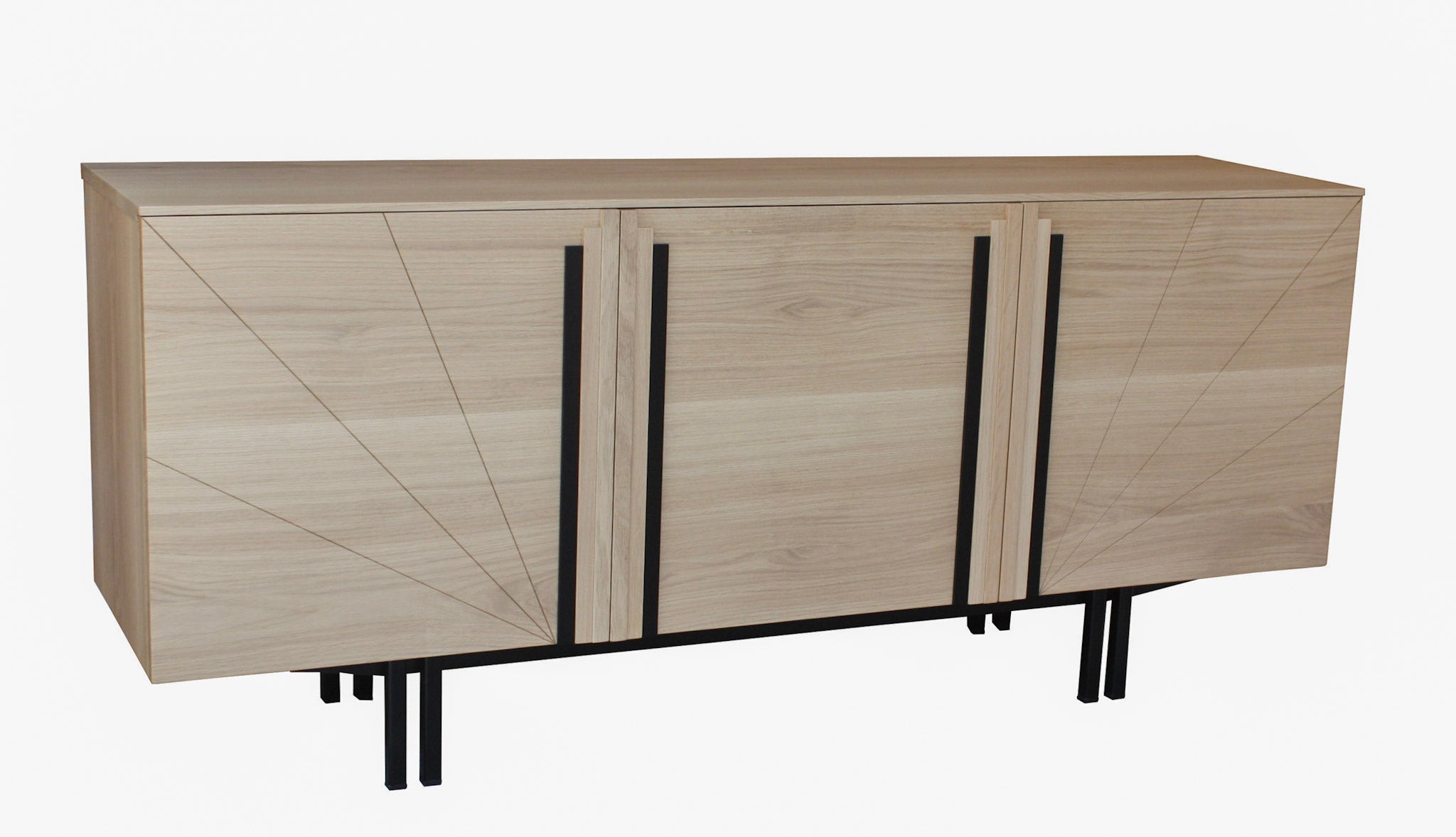 Buffet chêne blanchi et wengé noir, 3 portes - 180L x 48P | Leroy Merlin