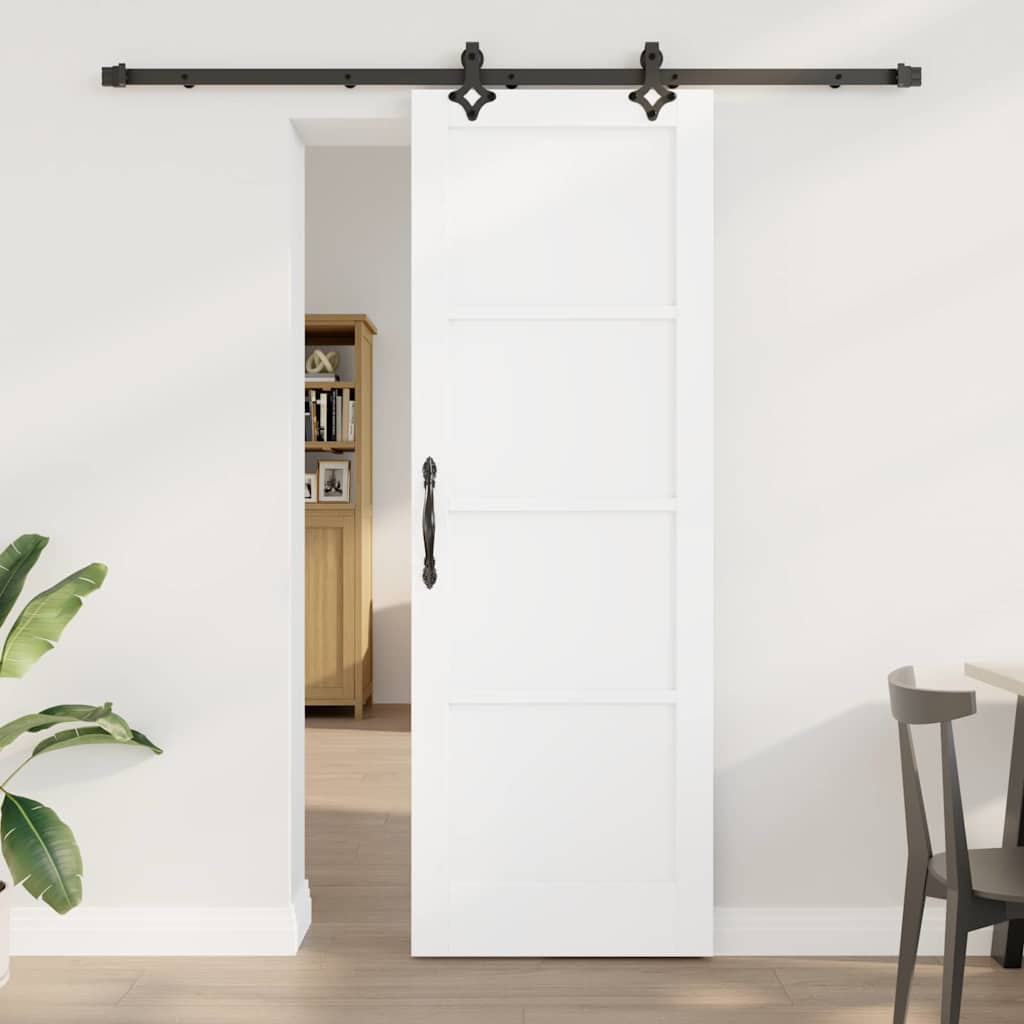 Maison Exclusive - Puerta Corredera Manual Blanco y negro 73.5 x 211 cm ...