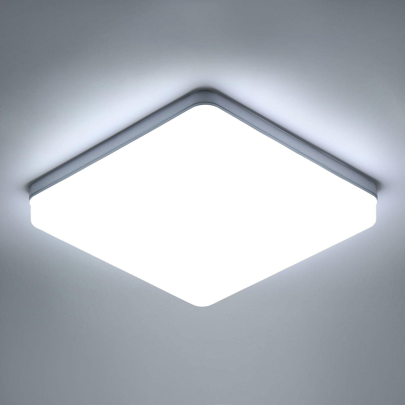 Plafonnier LED Carré Blanc 36W 4050LM GLAMARIS, Lumière Blanche 6500K ...