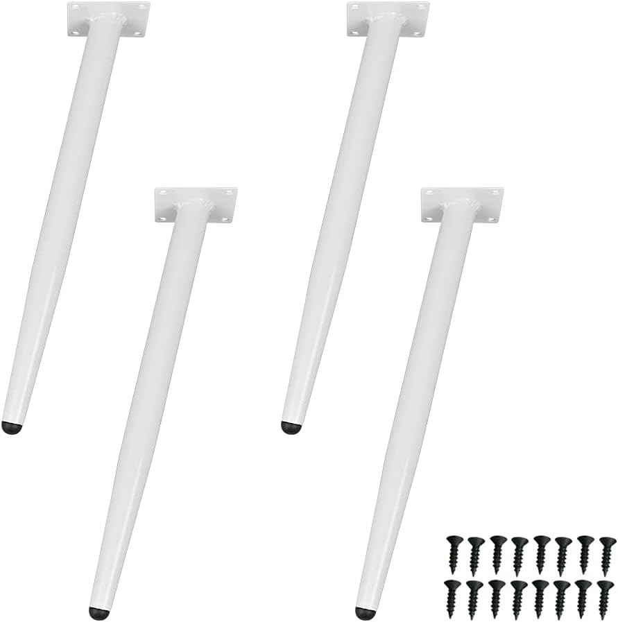 Juego de 4 patas de mesa oblicuas de metal, negro, 40,5 cm de altura ...