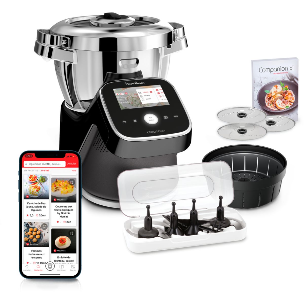 Robot multifonction MOULINEX I Companion Touch Pro XL Noir HF93D810 ...