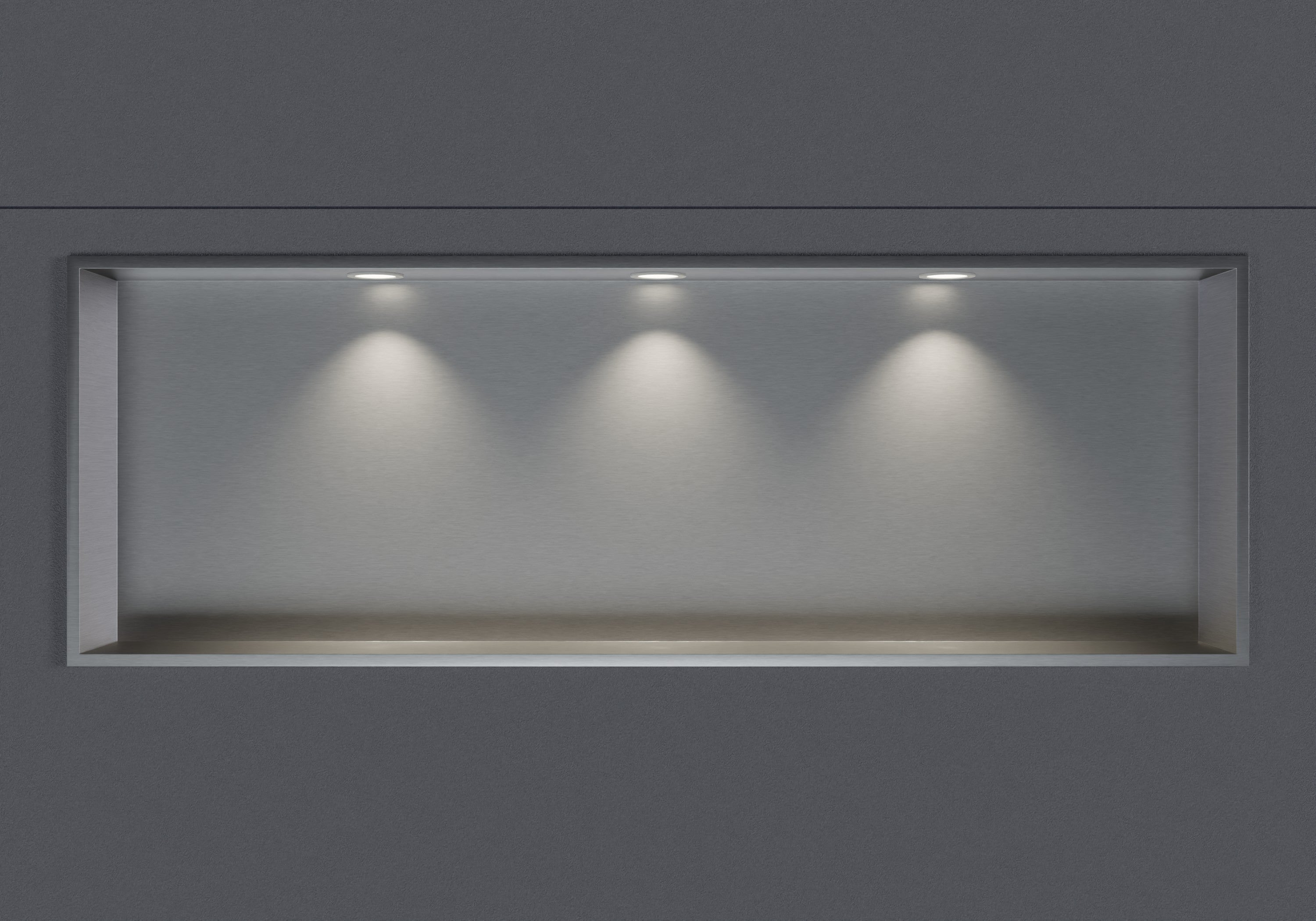 BERNSTEIN - Niche murale douche acier inox + 3 Spots LED, étagère ...