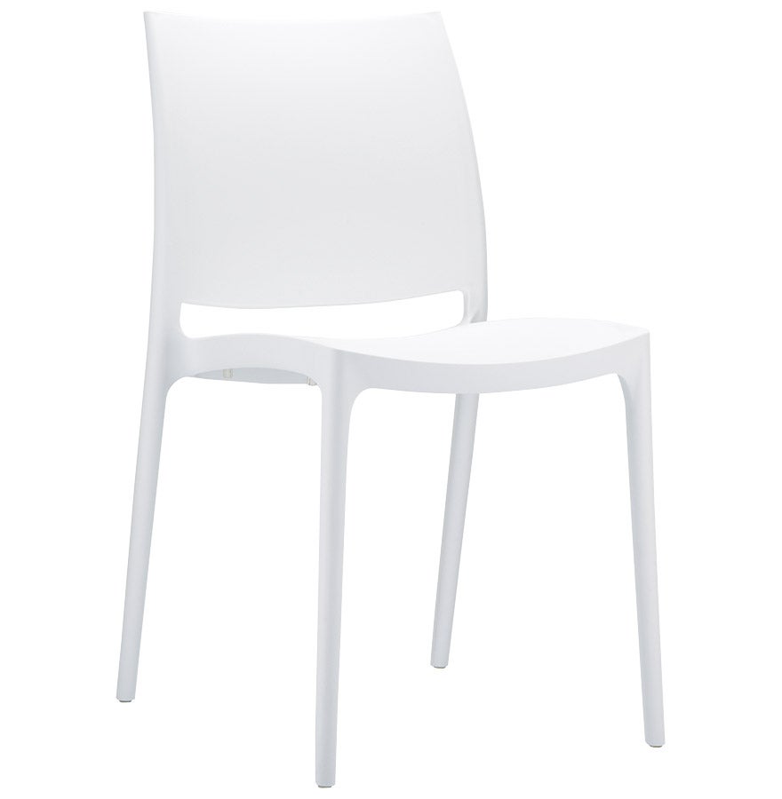Chaise design 'ENZO' en matière plastique blanche | Leroy Merlin