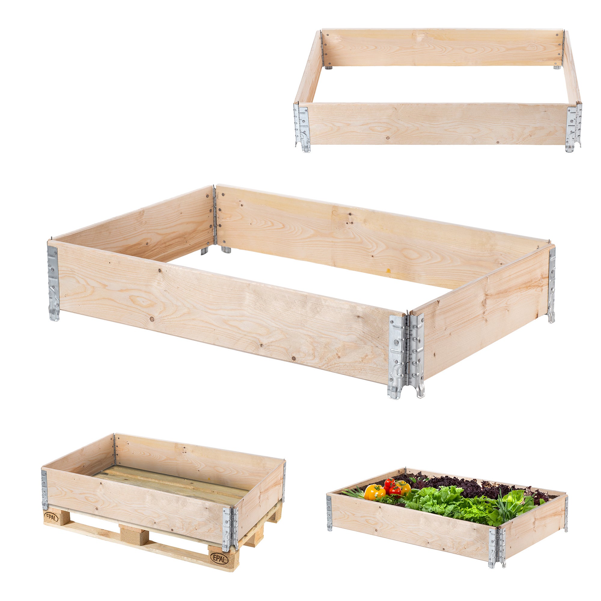 KADAX Extension de palette en bois 120 x 80 cm Conteneur de palette Lit ...