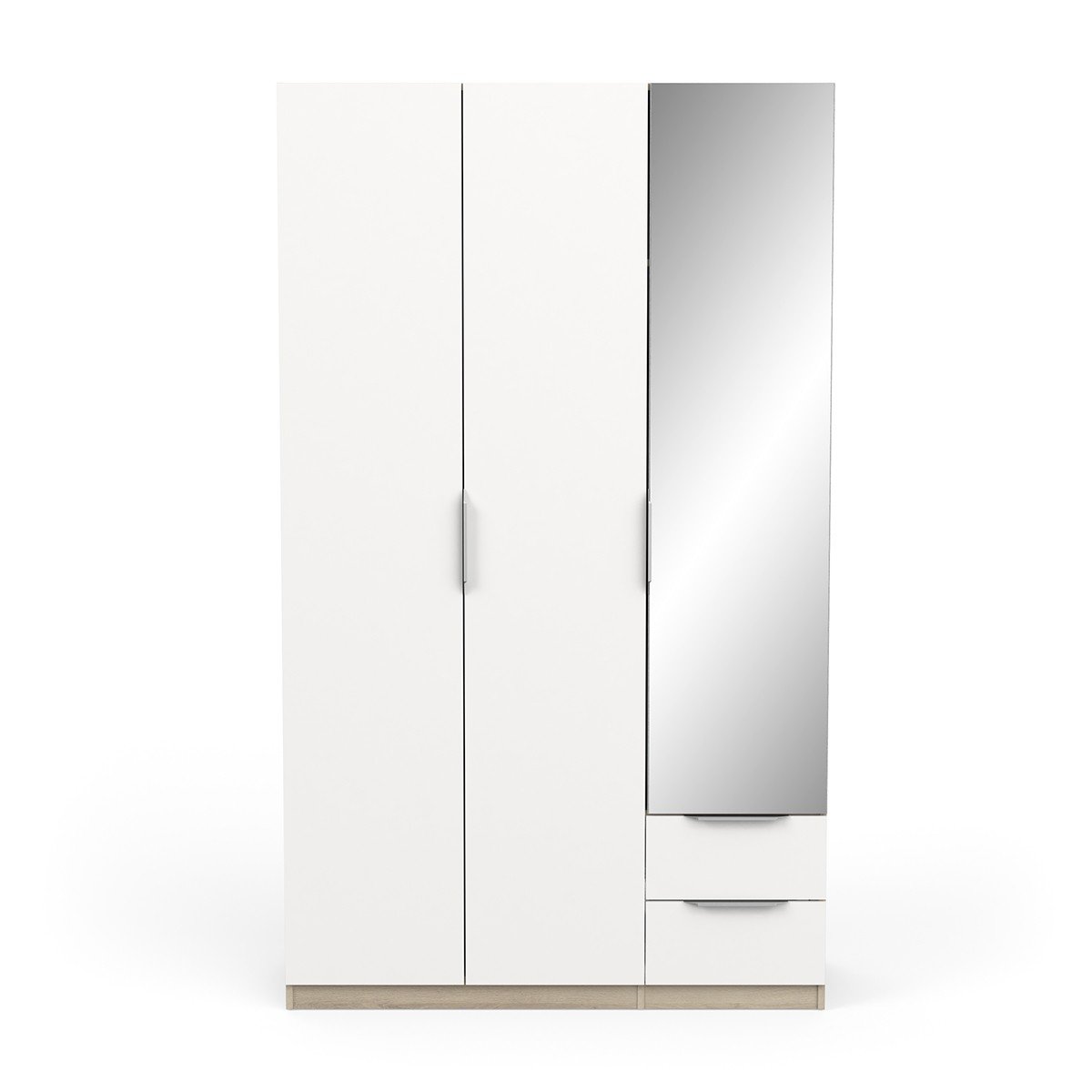 Armoire 3 portes, 2 tiroirs et 1 miroir Ghost - L119,4 cm | Leroy Merlin