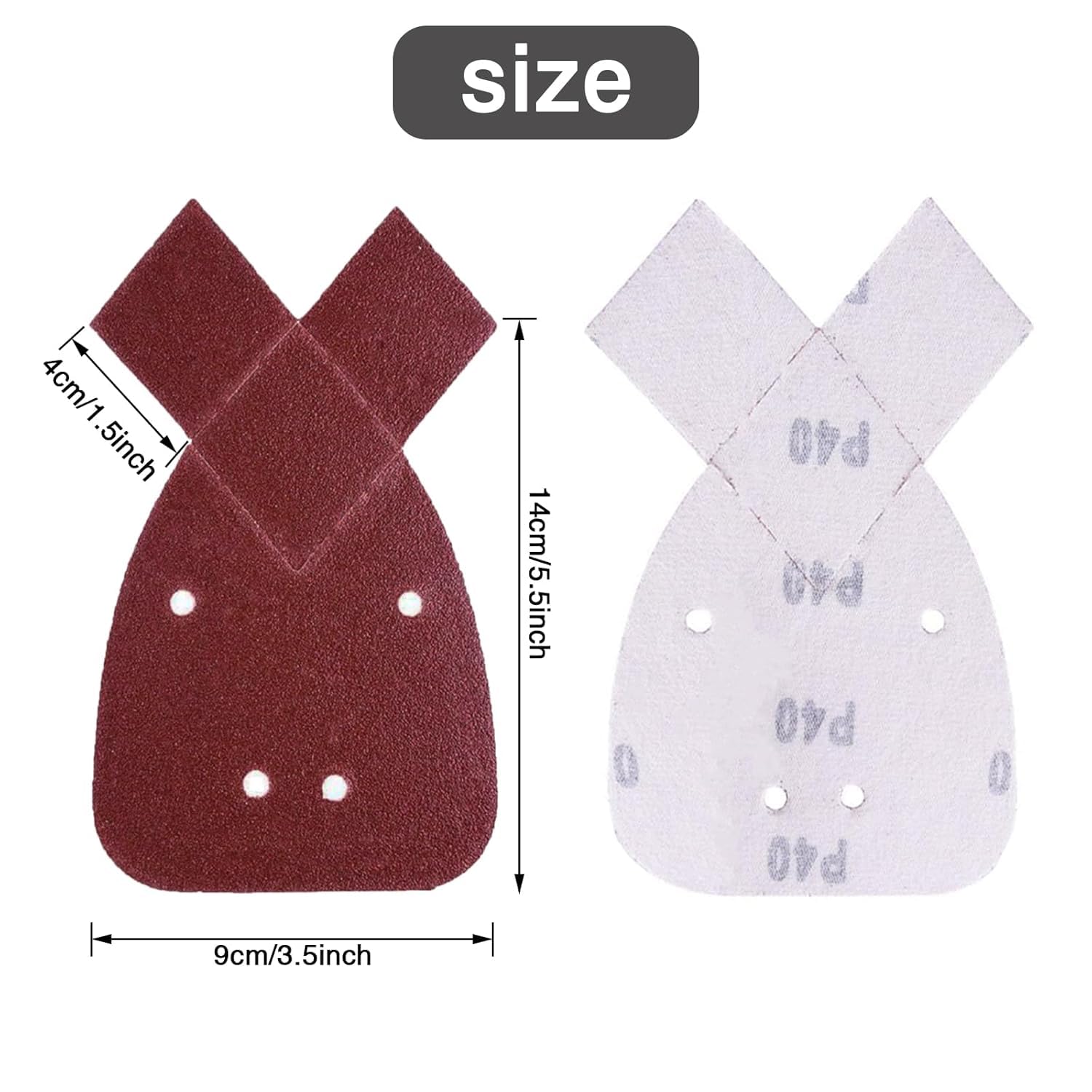 Lot de 72 Feuilles Abrasives Triangles 40/60/80/120/180/240 pour ...