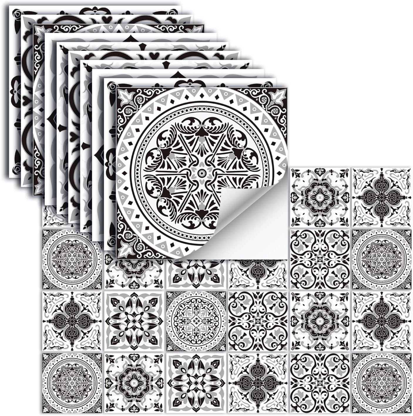 24 Pièces Stickers Carrelage Auto-AdhéSif ÉTanche Stickers Muraux Pour ...