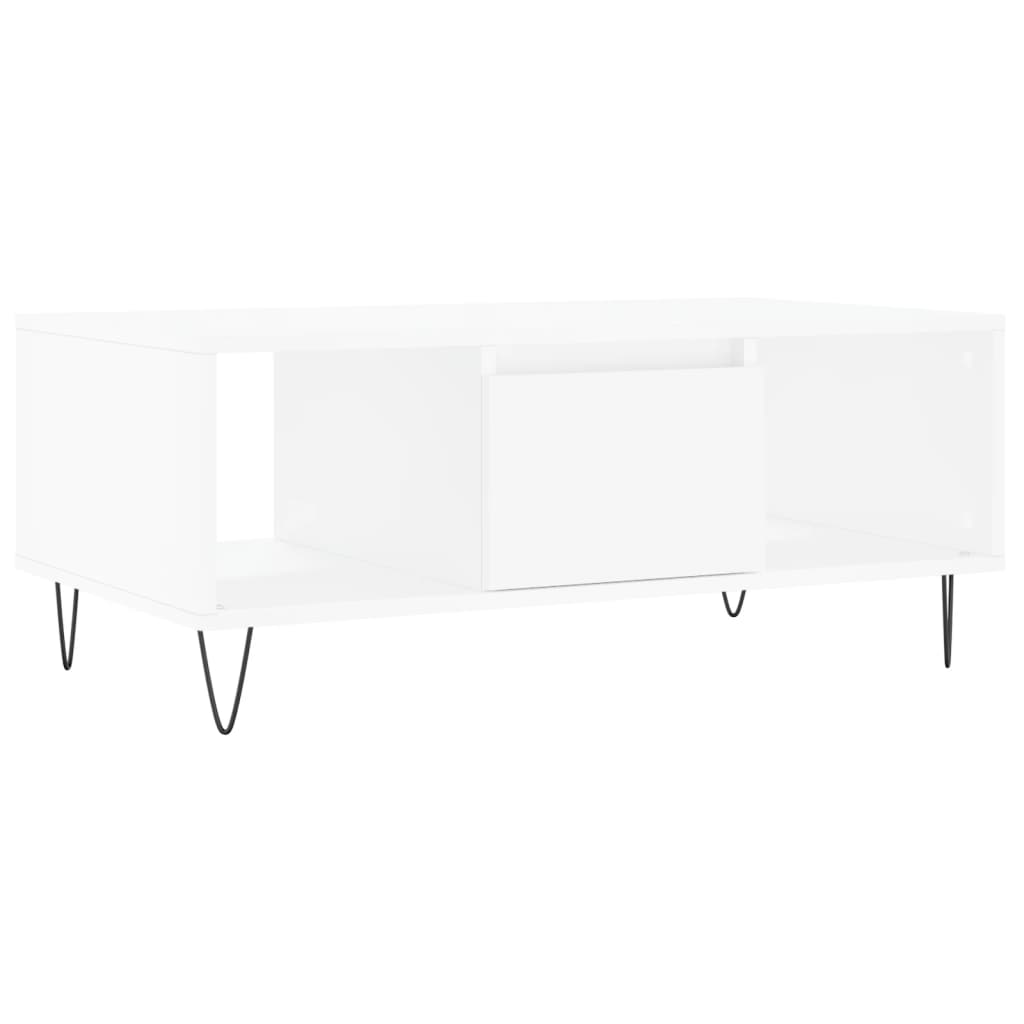 Table basse，Table d'appoint, Table de Salon Blanc 90x50x36,5 cm Bois d ...