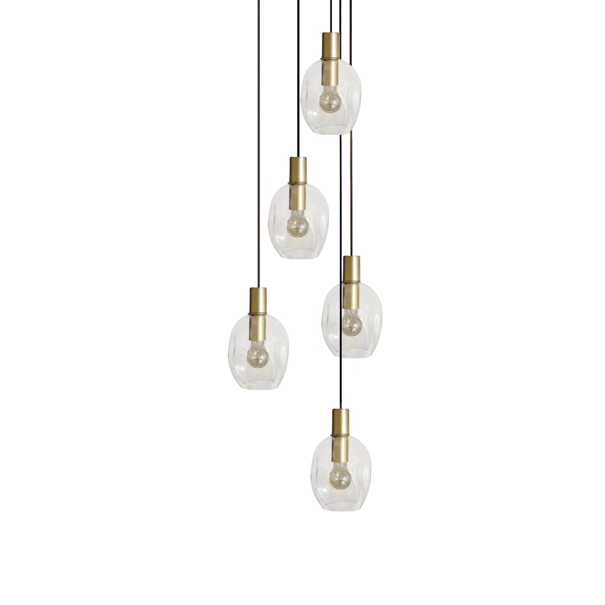 Suspension TOSEL VINGOLF verre or et tranparent D 60 x H 100 cm | Leroy ...