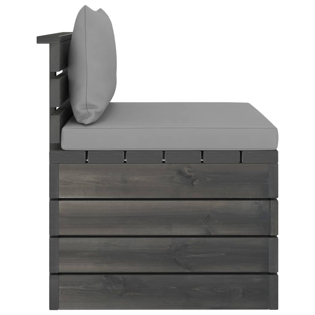 Salon palette de jardin 2 pcs avec coussins Bois de pin massif 23 ...