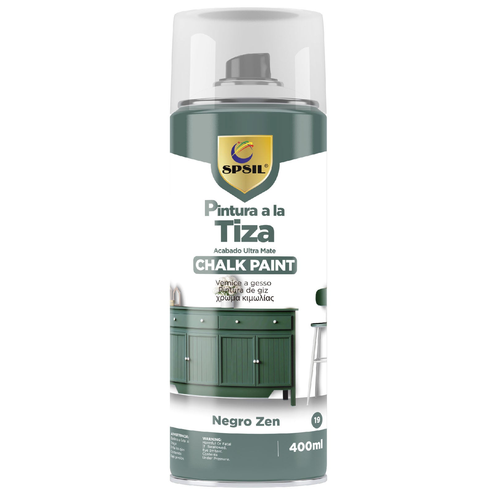 Spray Pintura SPSIL Tiza Ultra Mate Color Negro Zen - Tonos Clásicos ...