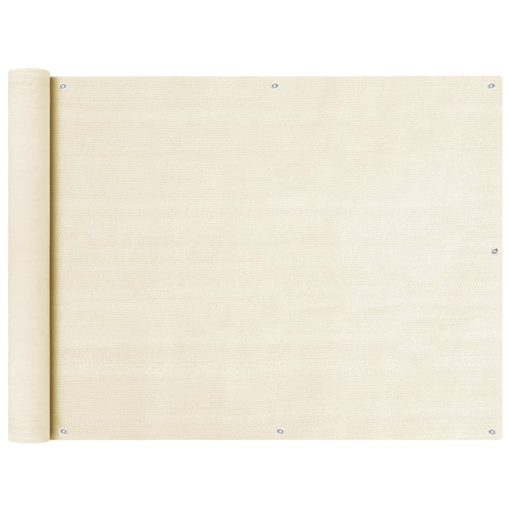 Toldo para balcón HDPE crema 90x500 cm vidaXL | Leroy Merlin