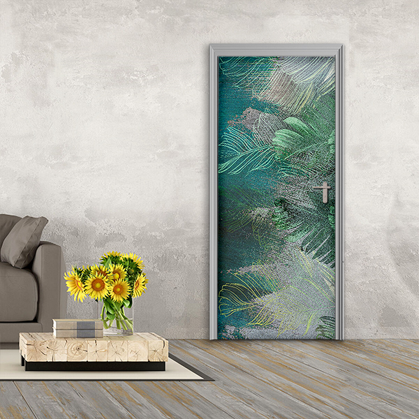 Sticker pour portes sans bulles et découpable - Vert Profond 83x210cm ...