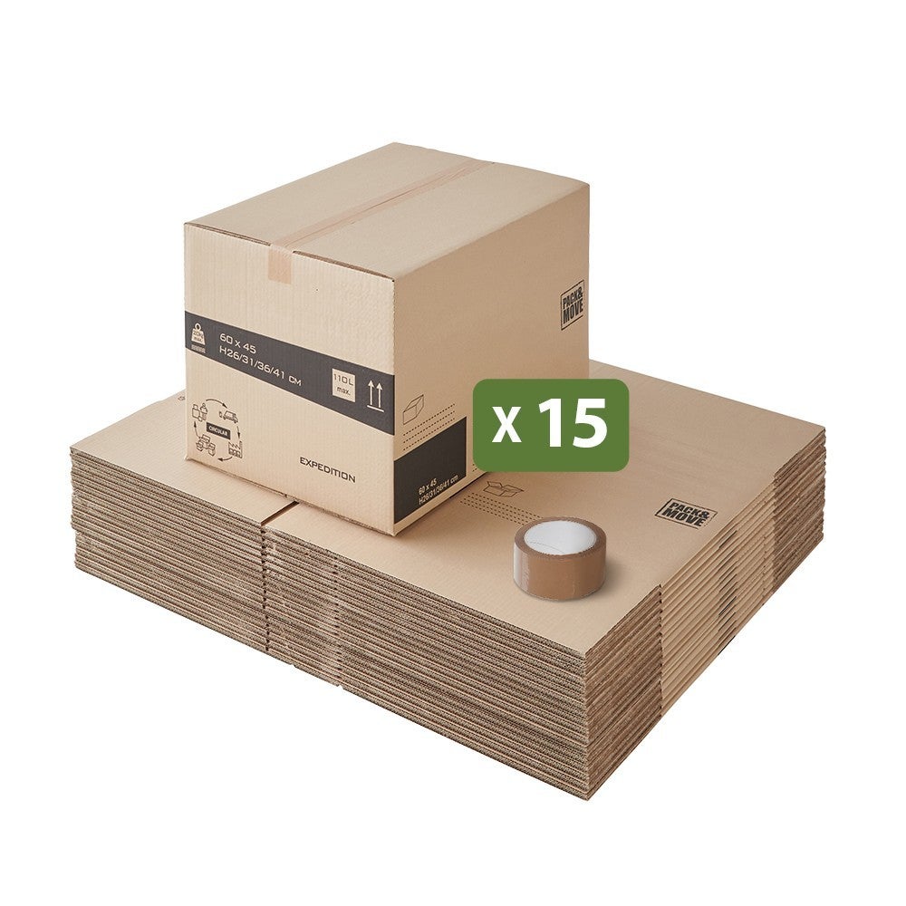 Pack and Move - Lot 15 cartons déménagement hauteur modubale : variable ...
