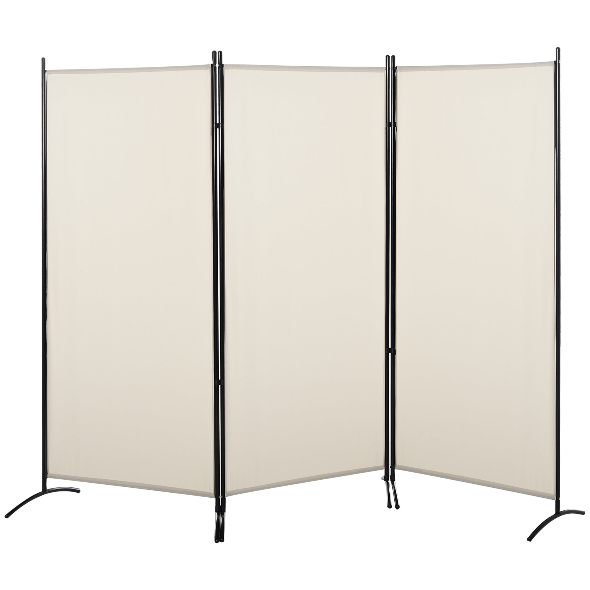 Biombo HOMCOM Metal, Poliéster Beige 253x50x182 cm 830-306V01BG | Leroy ...