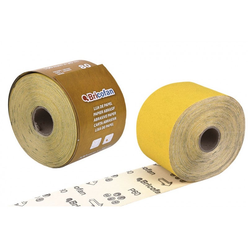 Rollo Lija Papel Amarillo con granos de 60 a 180 COFAN | Leroy Merlin